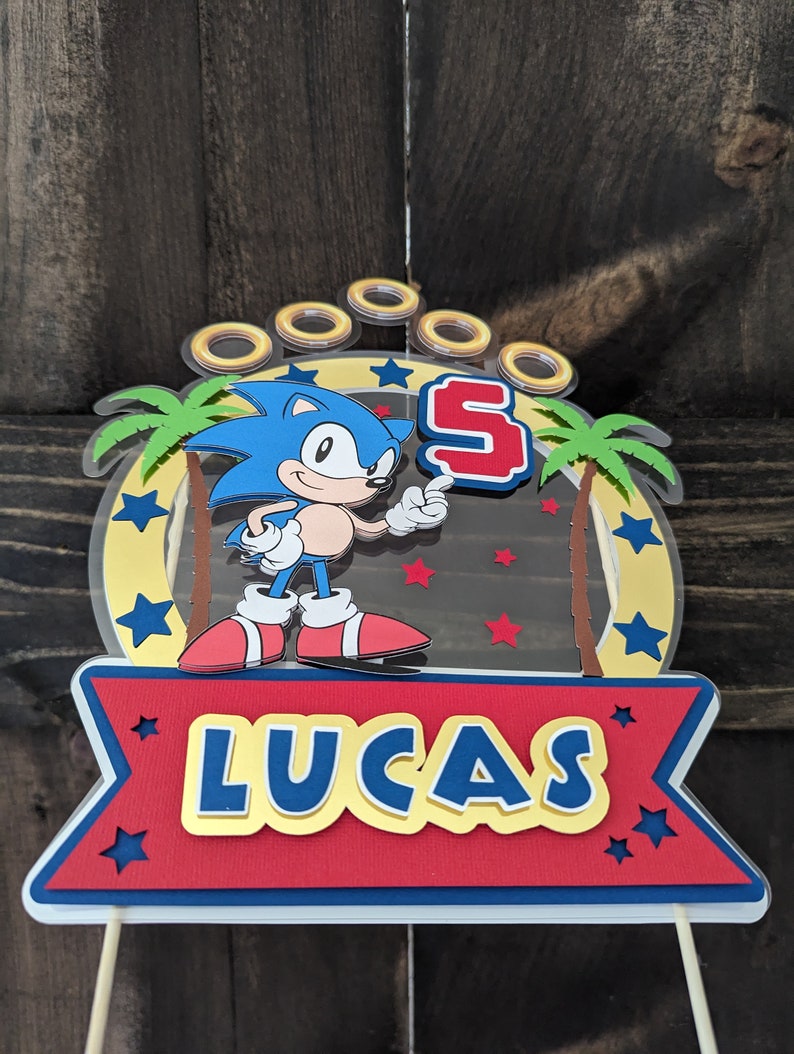 Sonic Cake Topper Birthday Cake Topper Layered Cake Topper Etsy 