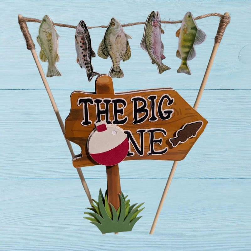 Fishing Cake Topper - Etsy