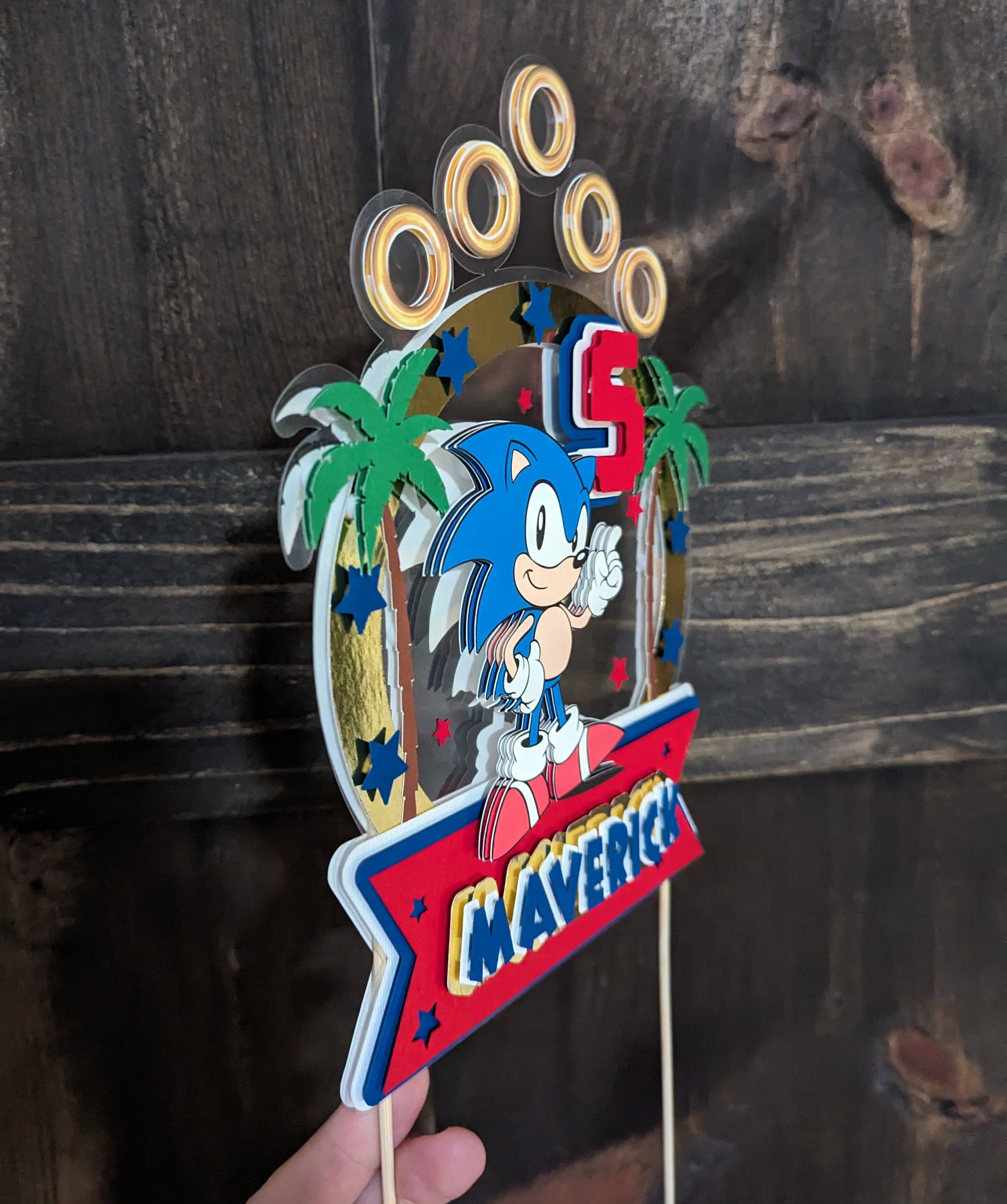 Sonic Cake Topper Birthday Cake Topper Layered Cake Topper - Etsy