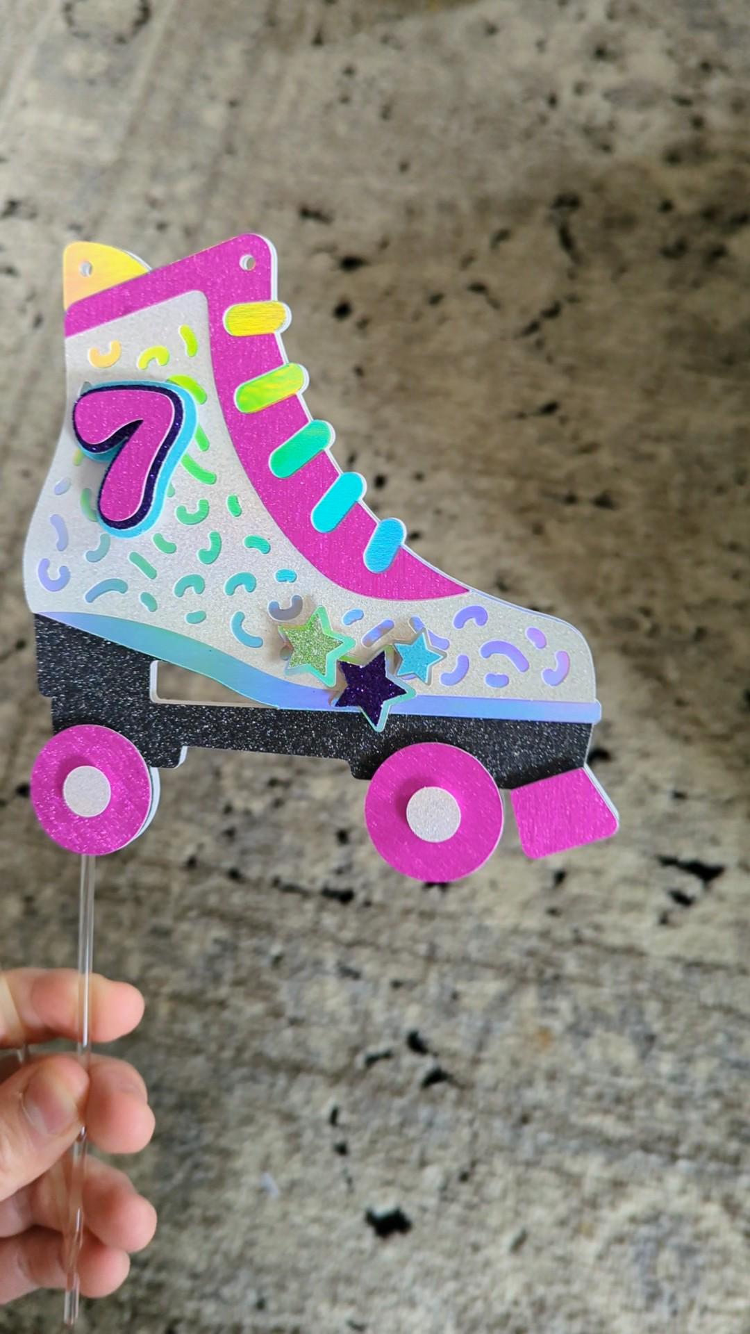 Roller Skate Cake Topper Birthday Cake Topper Personalized Cake Topper ...