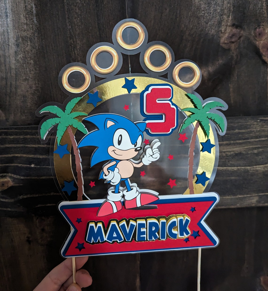 Sonic Cake Topper Birthday Cake Topper Layered Cake Topper - Etsy