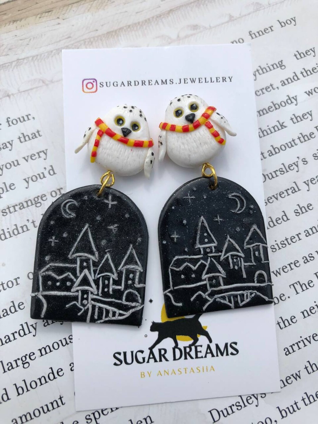 Wizard Boy Inspired Earrings, Polymer Clay Earrings, Owl Earrings ...