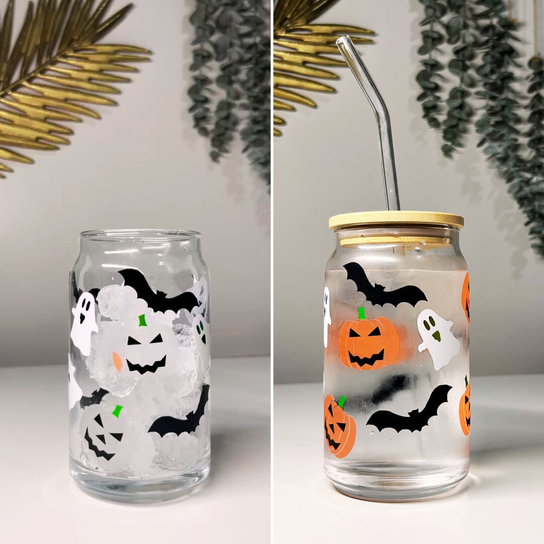 Color Change Halloween Pumpkin Glass Tumbler Spooky Season Gift for Her ...