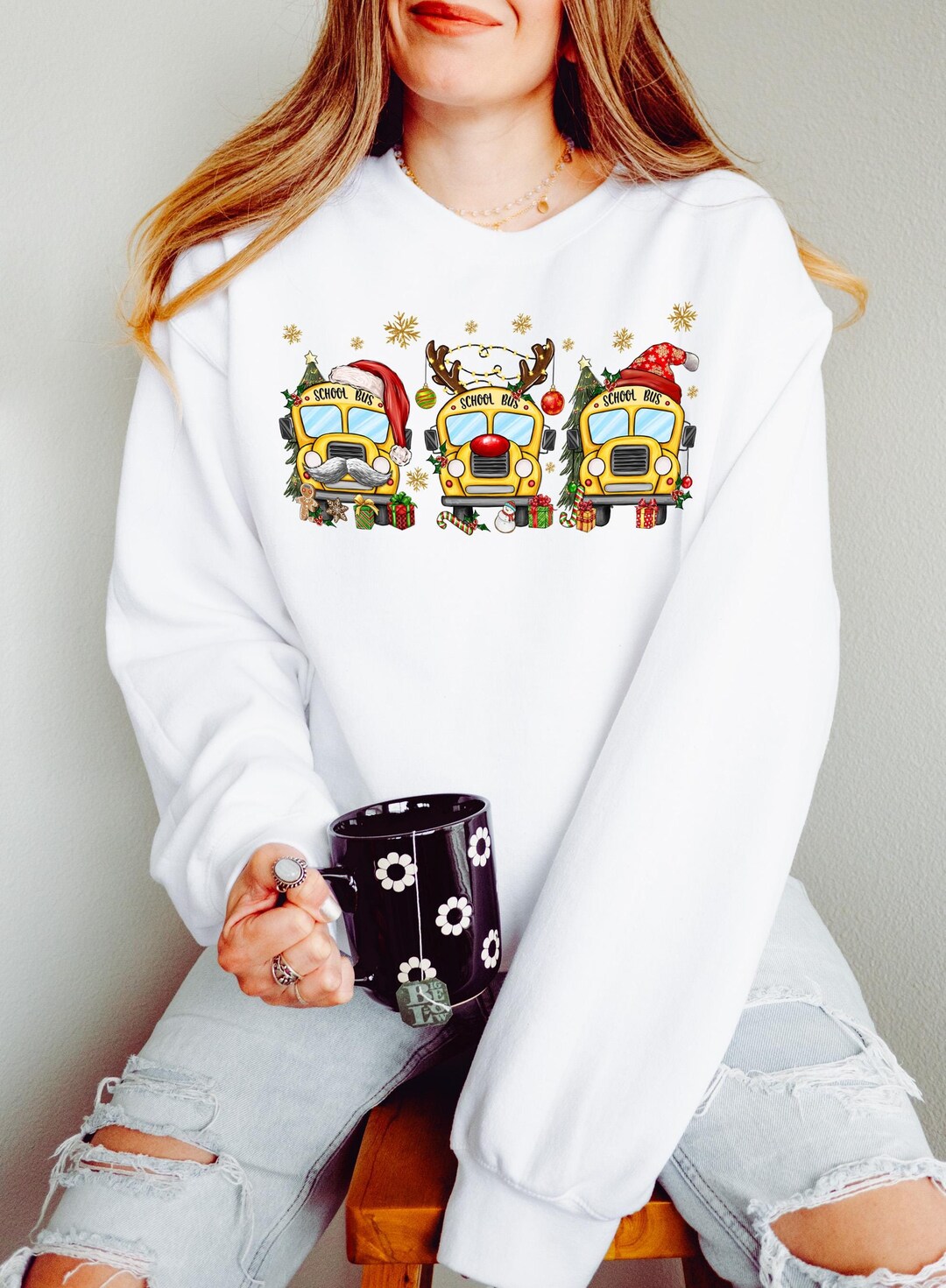 Christmas School Bus Driver Sweatshirt, Gift for Bus Driver, Bus Driver ...