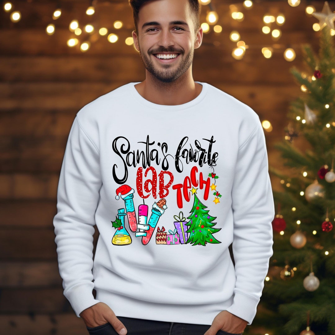 Santas Lab Tech Sweatshirt, Medical Technologist Shirt, Laboratory ...