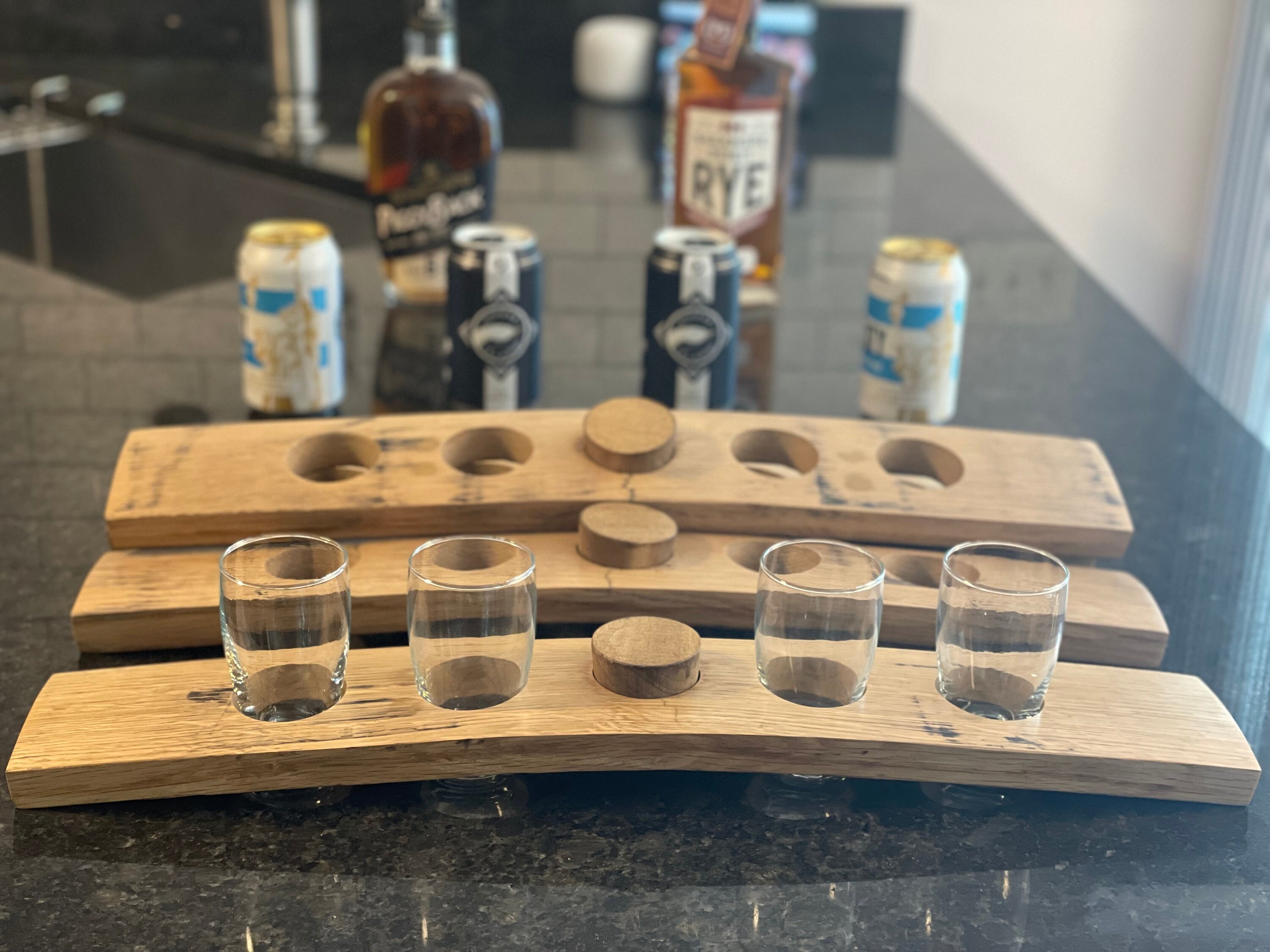 Bourbon Barrel Flight: Wooden Whiskey Tasting Tray - Etsy