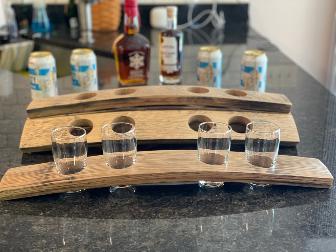 Bourbon Barrel Flight: Wooden Whiskey Tasting Tray - Etsy