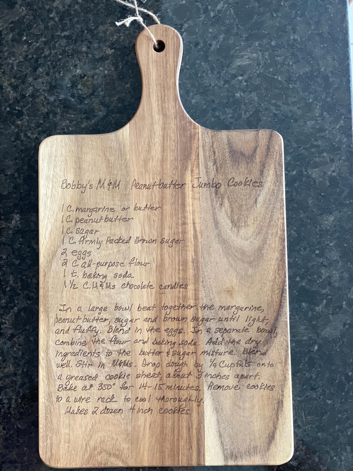 Handwritten Recipe Cutting Board - Etsy