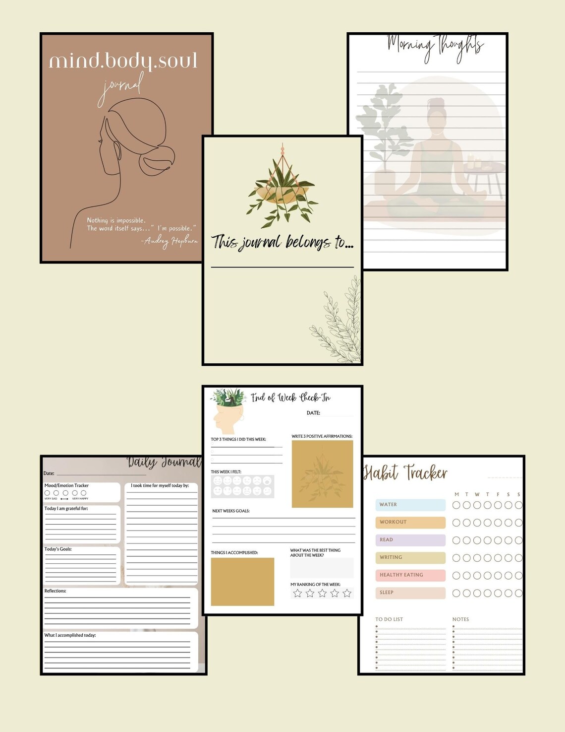 Mind Body & Soul Journal: Self-reflection, Self-love Practice ...