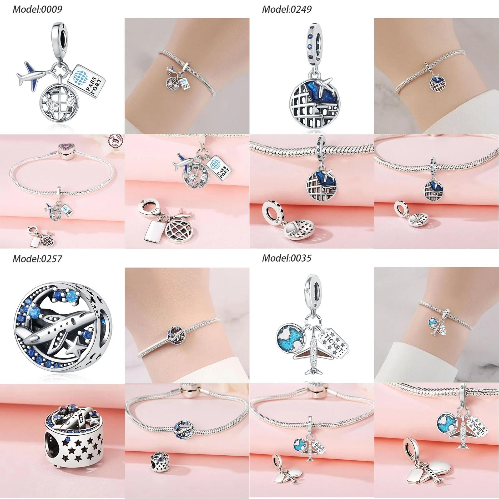Fashion S925 Sterling Silver Global Travel Series Charm Bead - DIY ...