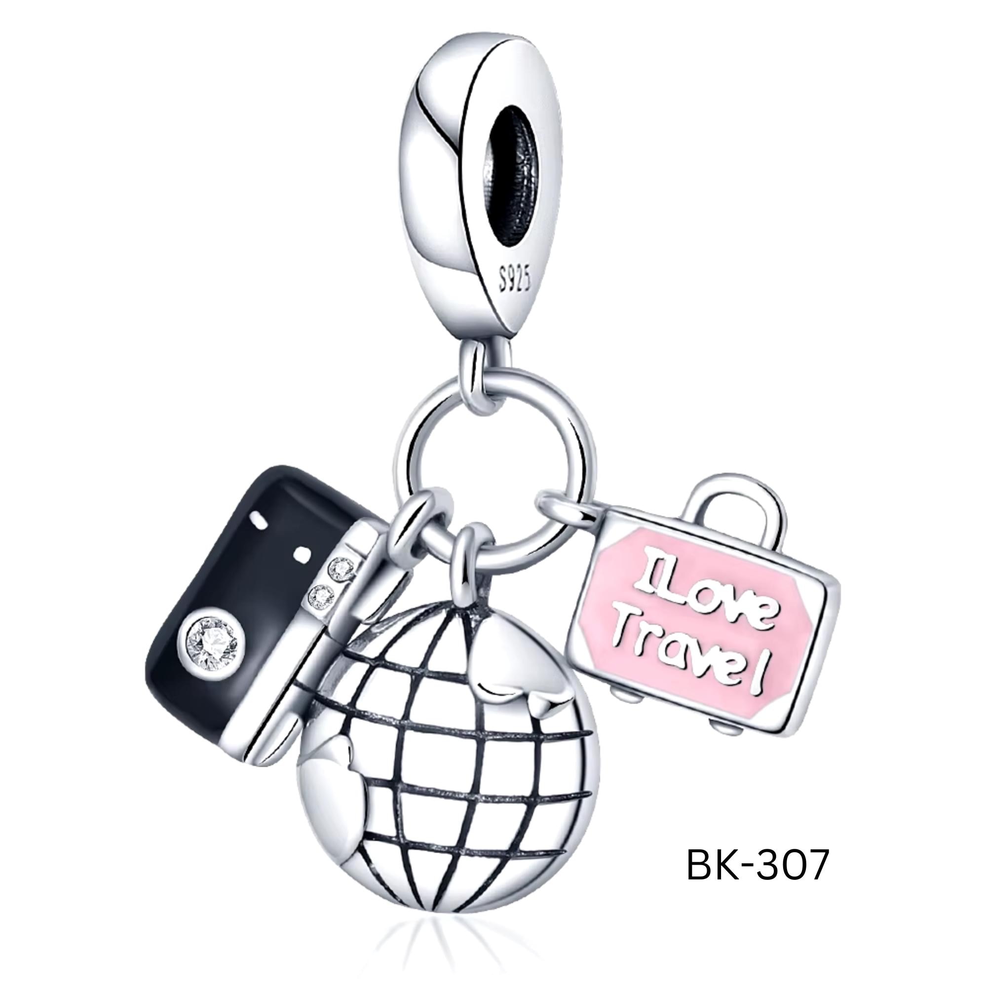 Travel Charm Bracelet Set | Pandora Compatible Airplane Globe Passport ...