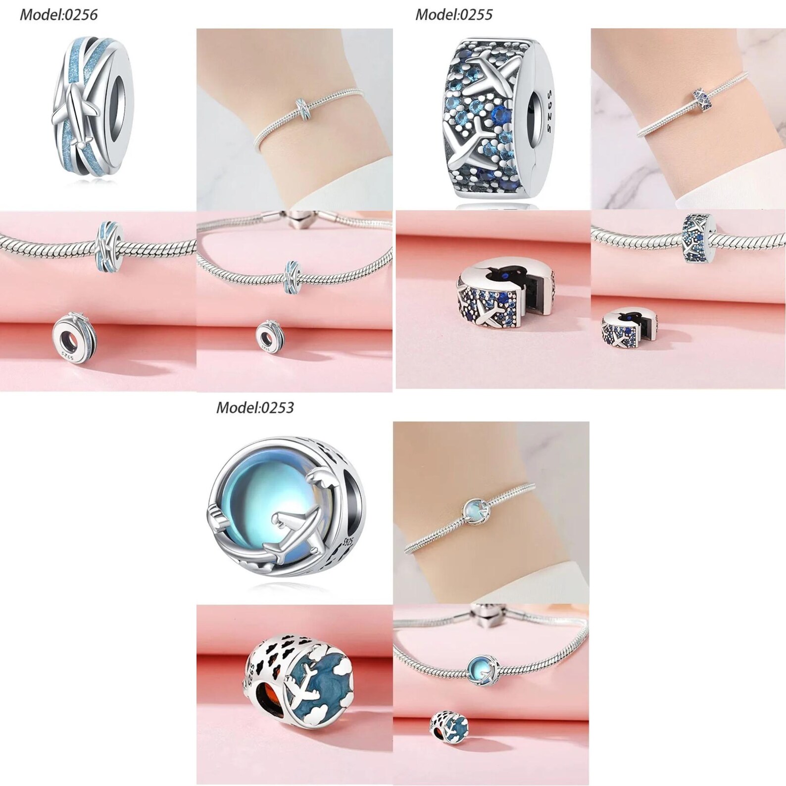 Fashion S925 Sterling Silver Global Travel Series Charm Bead - DIY ...