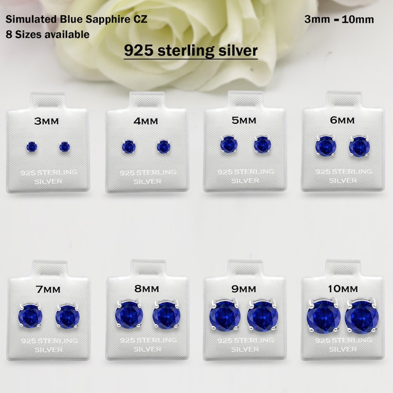 Blue Lab Grown Earrings - Etsy