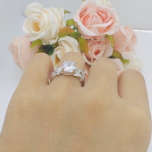 Two Piece Solitaire Round Cut Stacking 5.85CT Bridal Band Women Ring ...