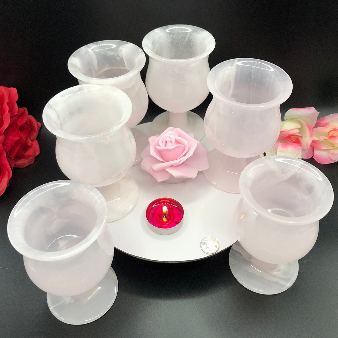 Pink Mangano Calcite Cup/ Natural Pink Calcite Glasses/ Onyx Wine ...