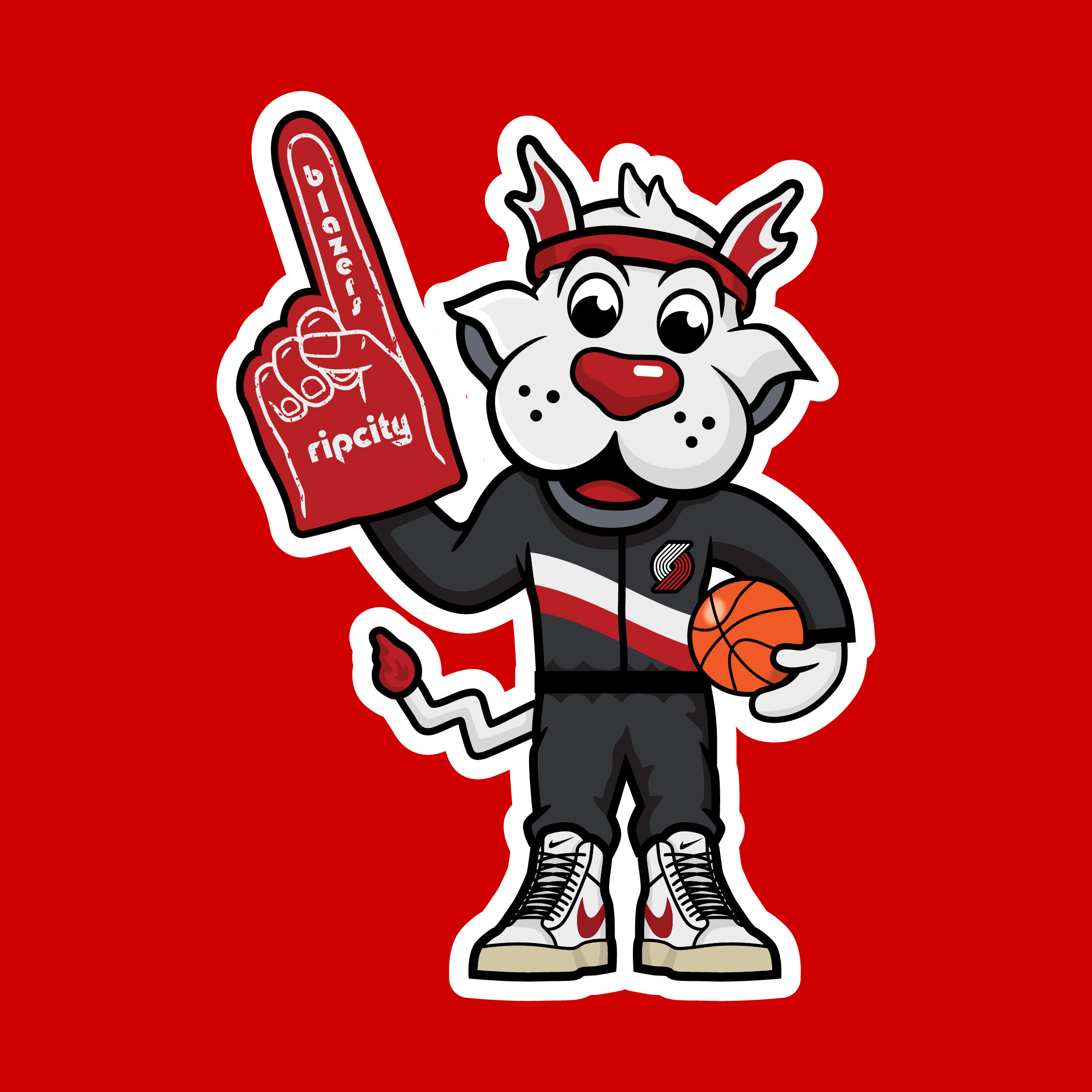 Trail Blazers Blaze Mascot Bobblehead Sticker - Etsy
