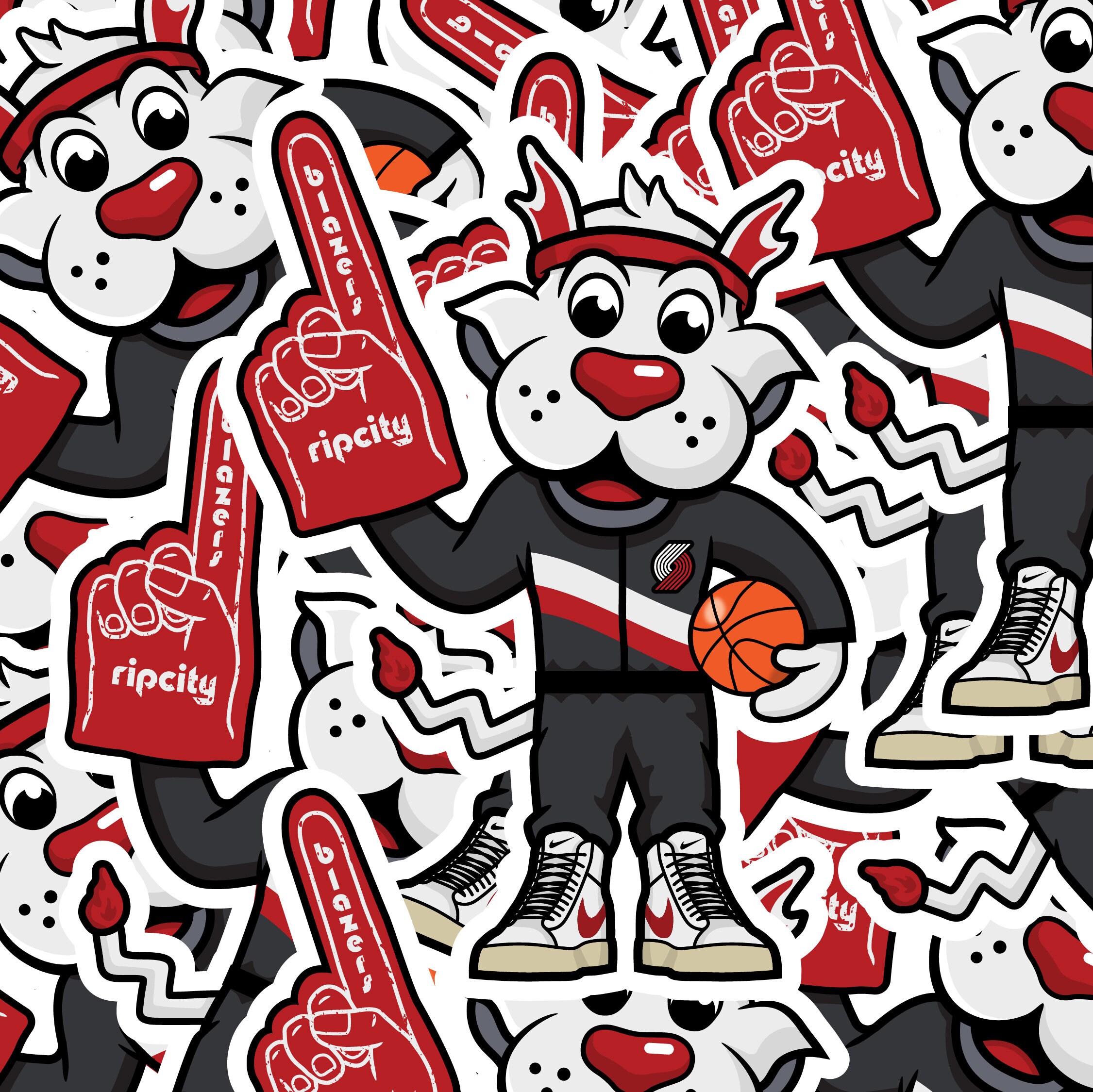 Trail Blazers Blaze Mascot Bobblehead Sticker - Etsy