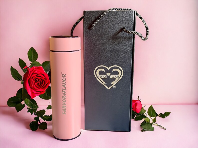 Smart Water Bottle: Stainless Steel, LED Temp Display, Gift Box - Etsy