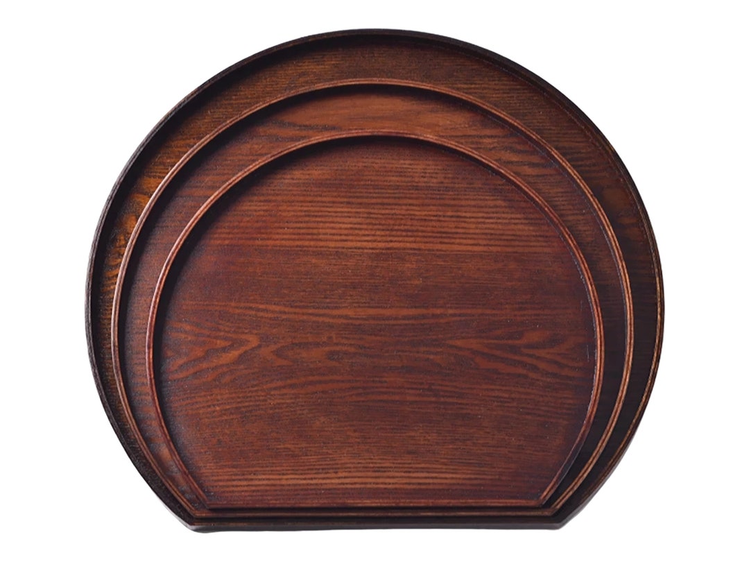 3-piece Half Moon Jujube Tray Set - Functional Elegance for Serving ...