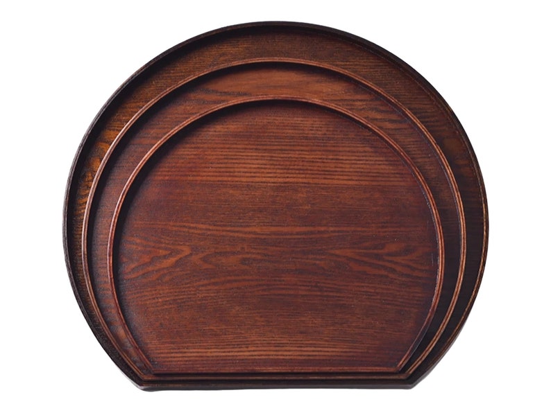3-piece Half Moon Jujube Tray Set - Functional Elegance for Serving ...