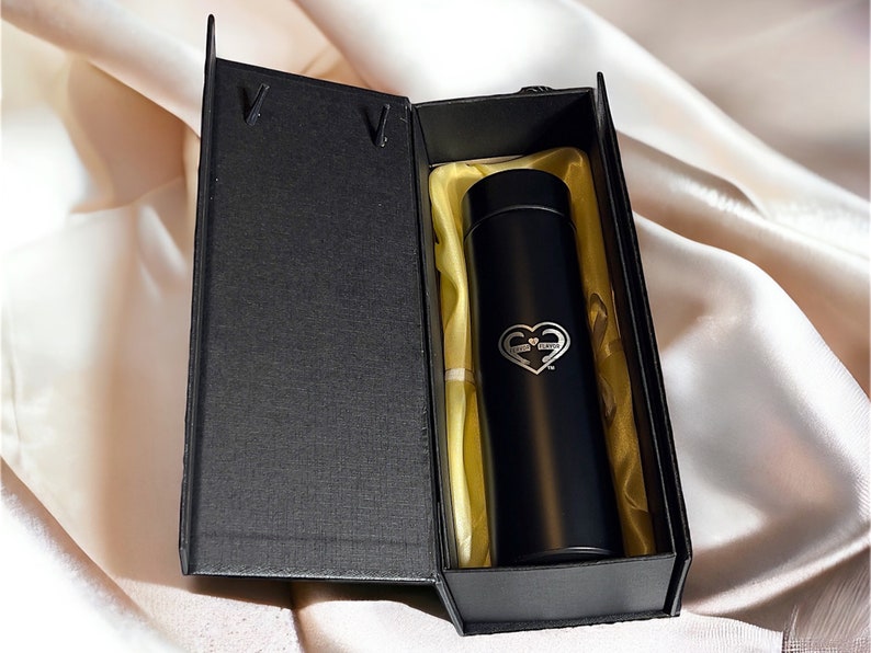 Smart Water Bottle: Stainless Steel, LED Temp Display, Gift Box - Etsy