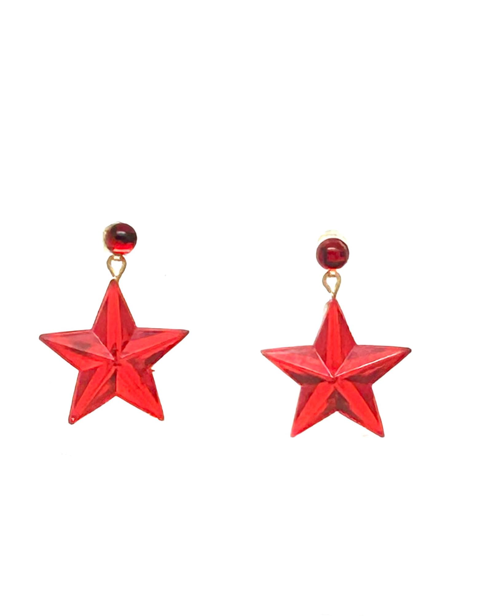 Mars Hanging Red Star Earrings - Etsy