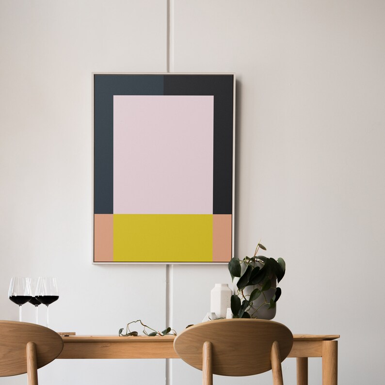 Minimalist Color Block Print Trendy Art Prints Simplistic - Etsy