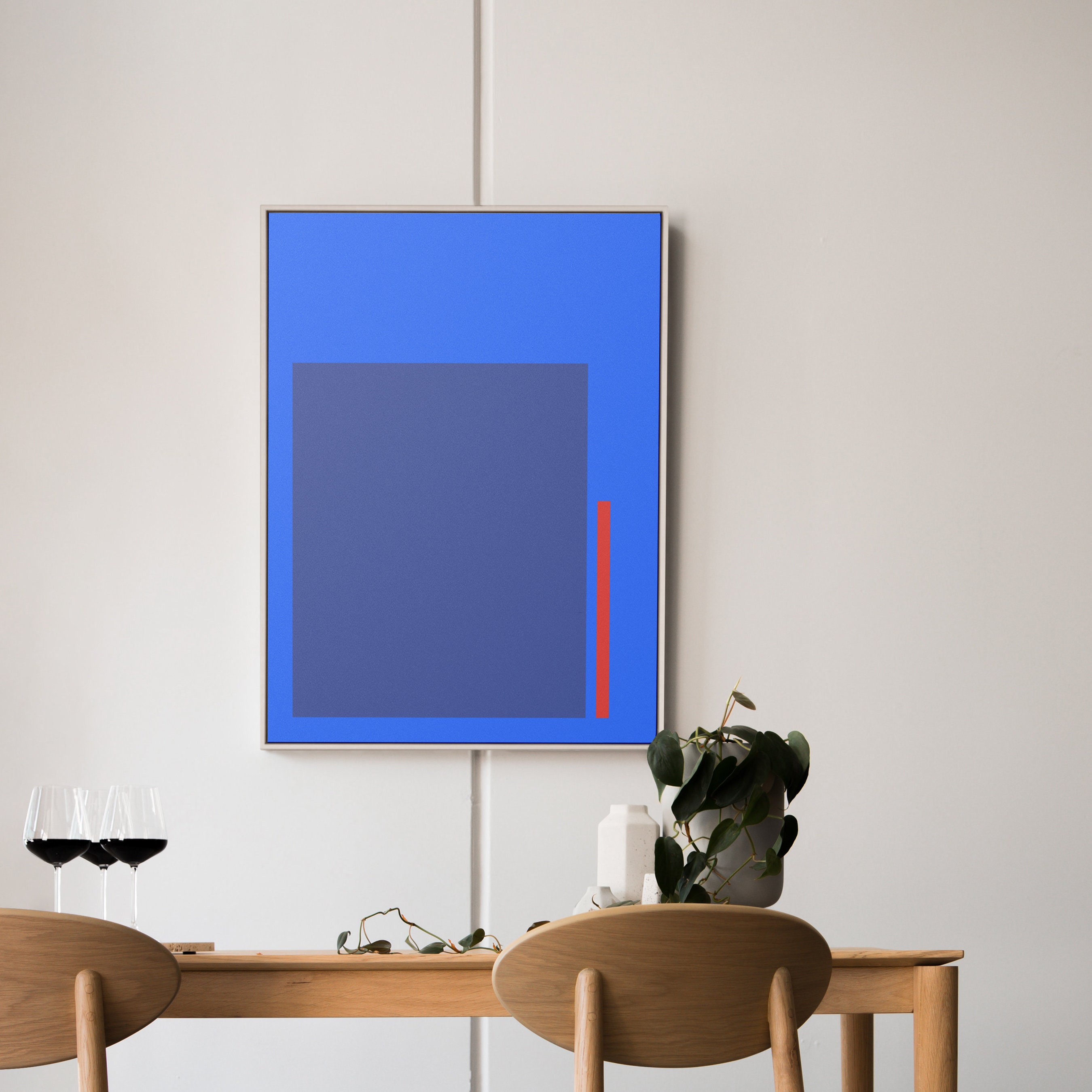 Electric Blue Contemporary Color Blocking Abstract Printable Wall Art ...