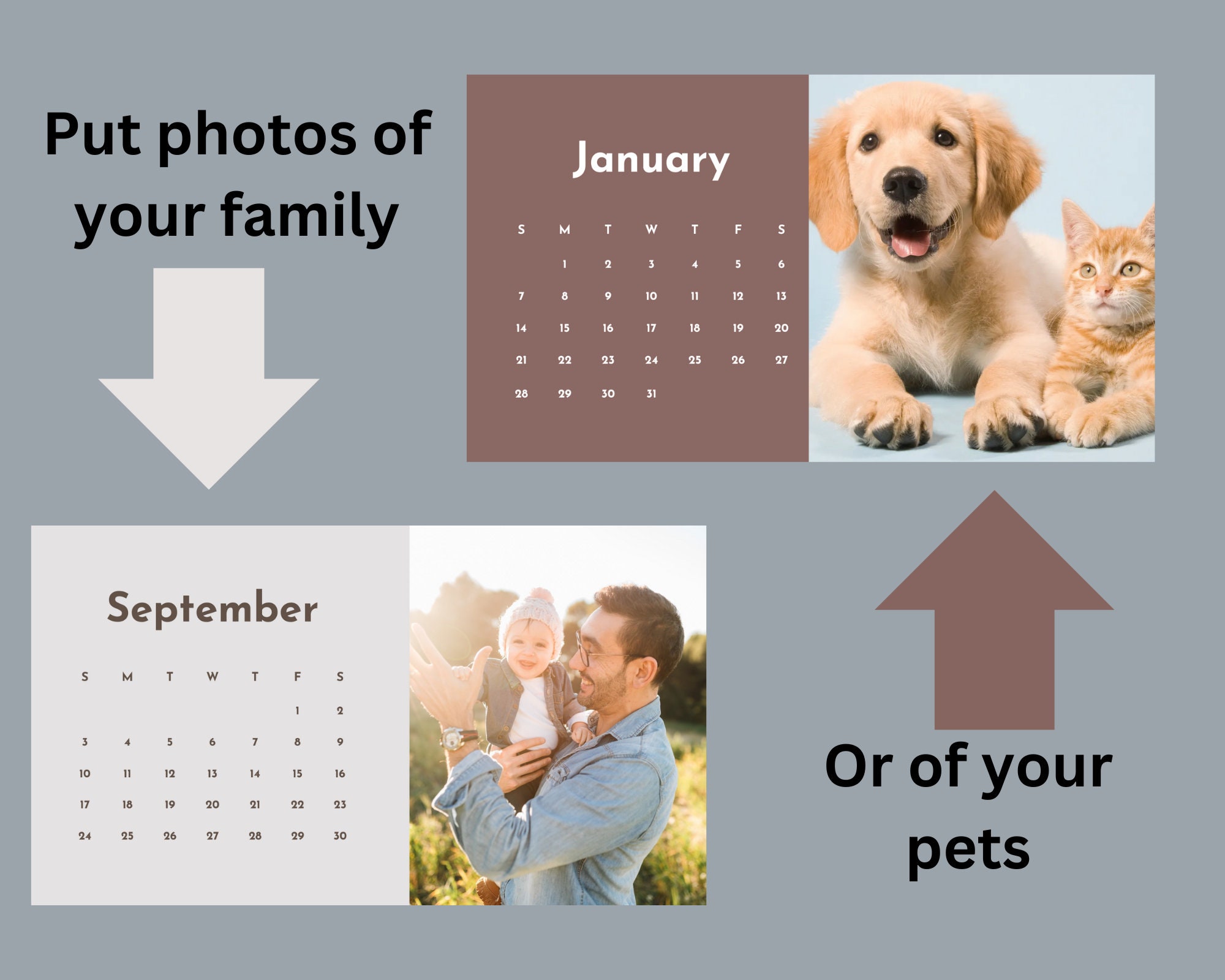 Printable Customizable Calendar With Personal Touch - Etsy