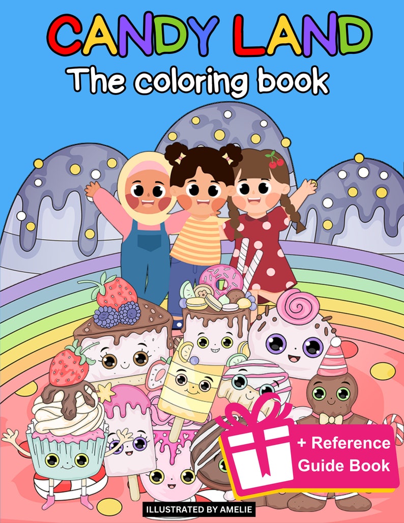 Kawaii Coloring Pages for Toddlers & Kids, Candy Land Coloring Book, 30 ...
