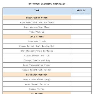 Super Simple Daily, Weekly, Monthly Cleaning Checklist - Etsy
