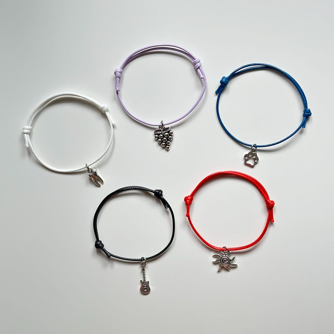 James Marriott Inspired Adjustable Wax Cord Custom Charm Bracelet - Etsy UK