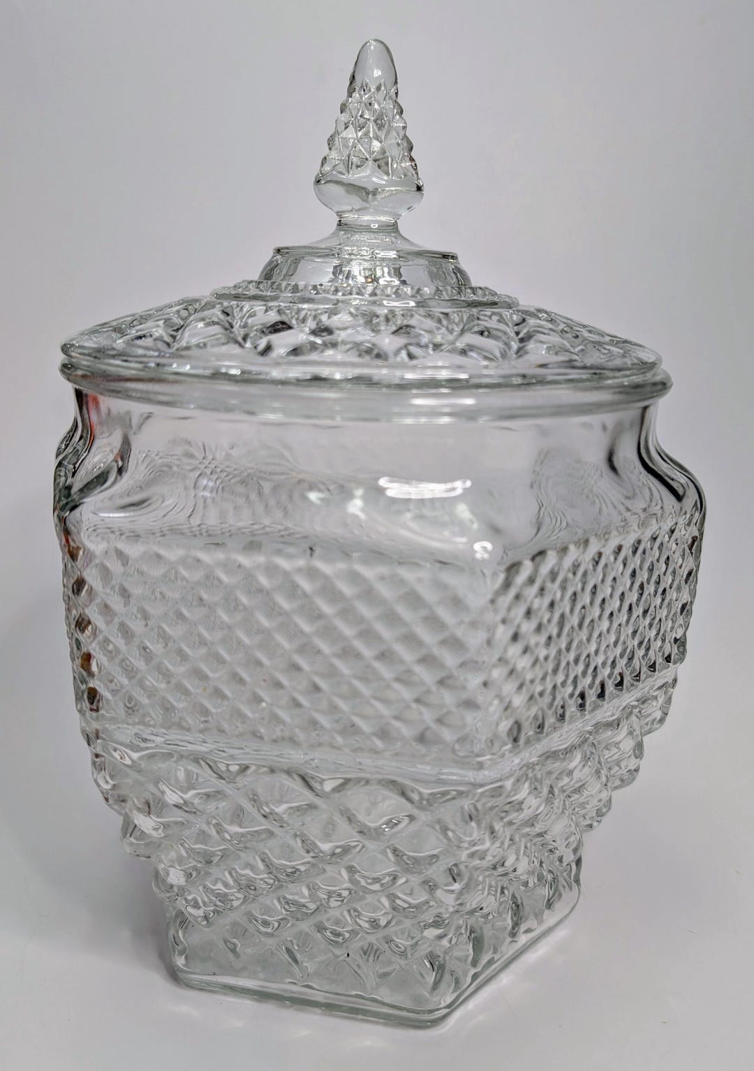 Vintage - Beautiful Glass Jar With Lid - Anchor Hocking - Wexford ...