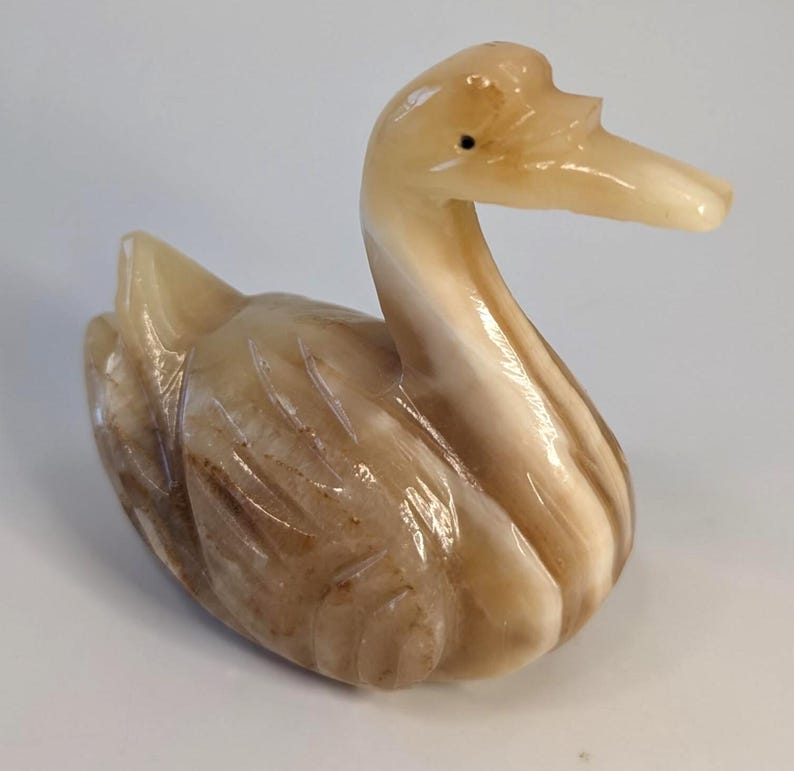 Vintage Duck Bird Figurine Carved From Stone - 5'' Long - Etsy