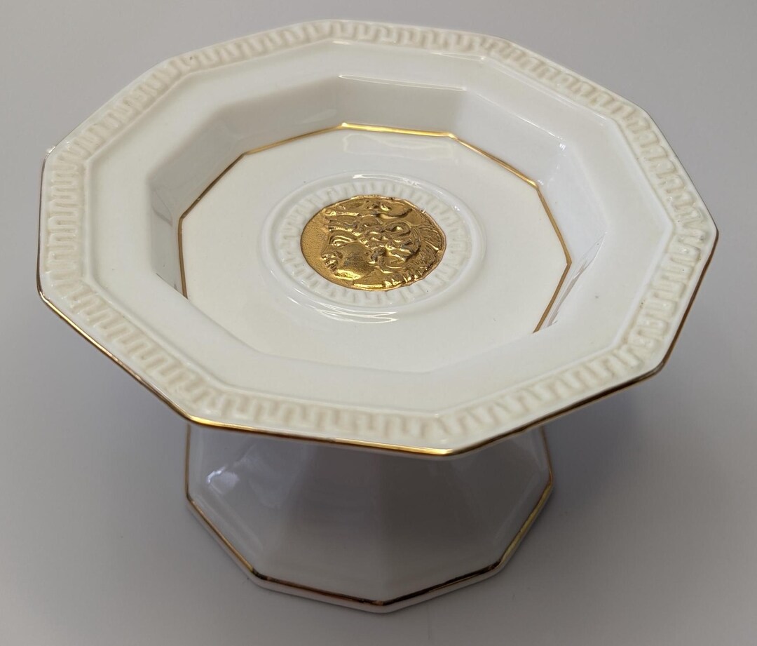 Vintage - Limoges Footed Bowl With Goddess Athena Medallion - Marked ...