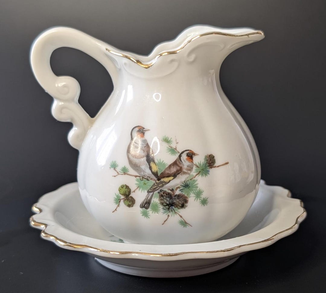 Vintage - Small Decorative Chamber Pot With Birds - Japan - 4'' Tall - Etsy
