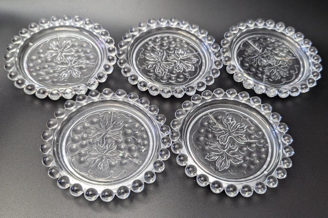 Vintage - Set of 5 Glass Coasters - Candlewick Pattern - Imperial Glass ...