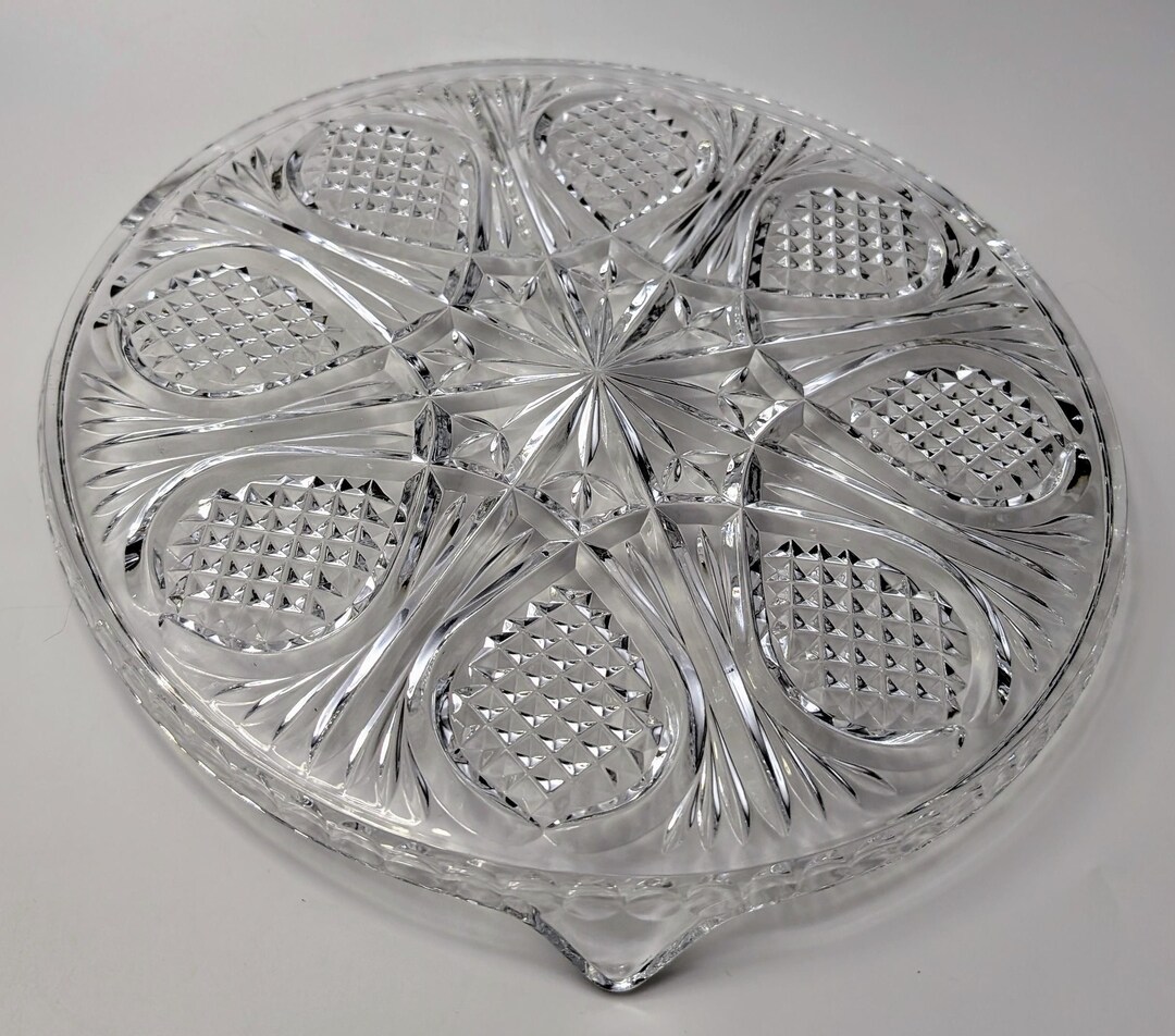 Vintage - Crystal Plate / Serving Tray / Presentation -13'' Diameter - Etsy