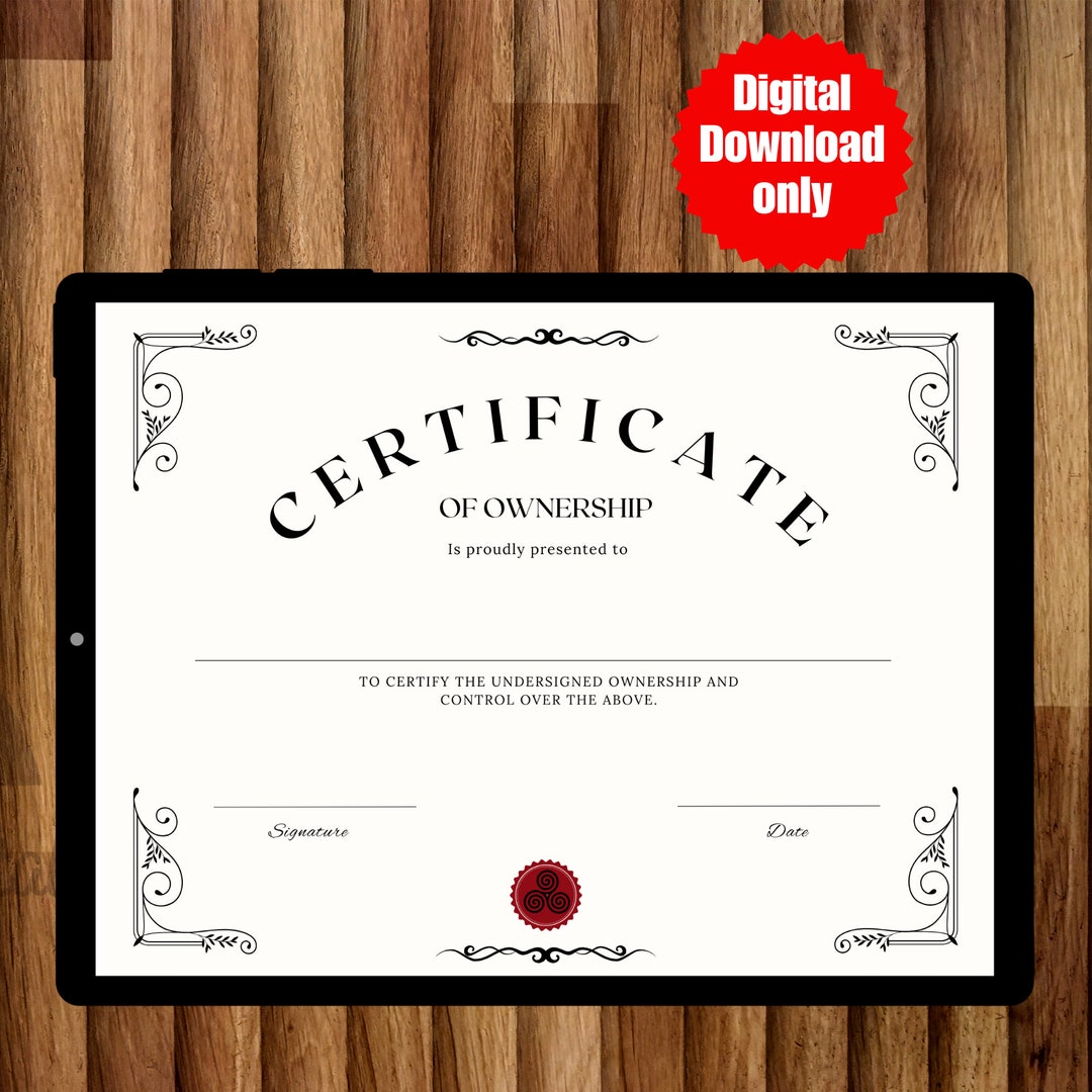 Certification of Ownership in BDSM Dynamic, BDSM Dom and Sub ...
