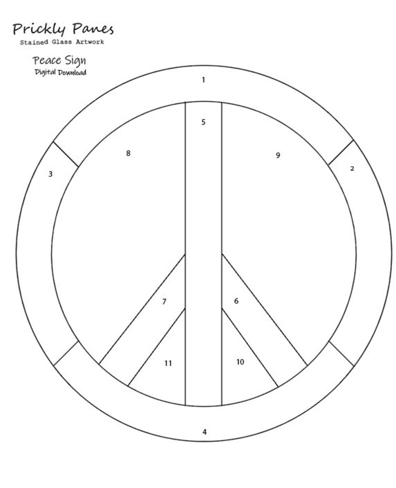 Peace Sign Stained Glass Pattern Digital Download - Etsy