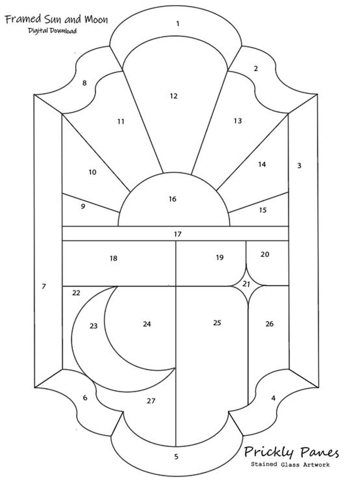 Framed Sun and Moon Pattern Digital Download - Etsy