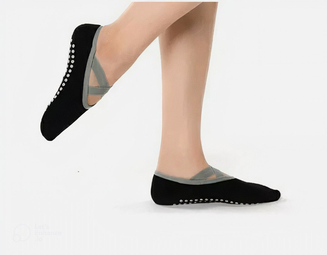 Pair of Black Yoga Grip Socks, Non-slip, Yoga Footwear, Pilates ...