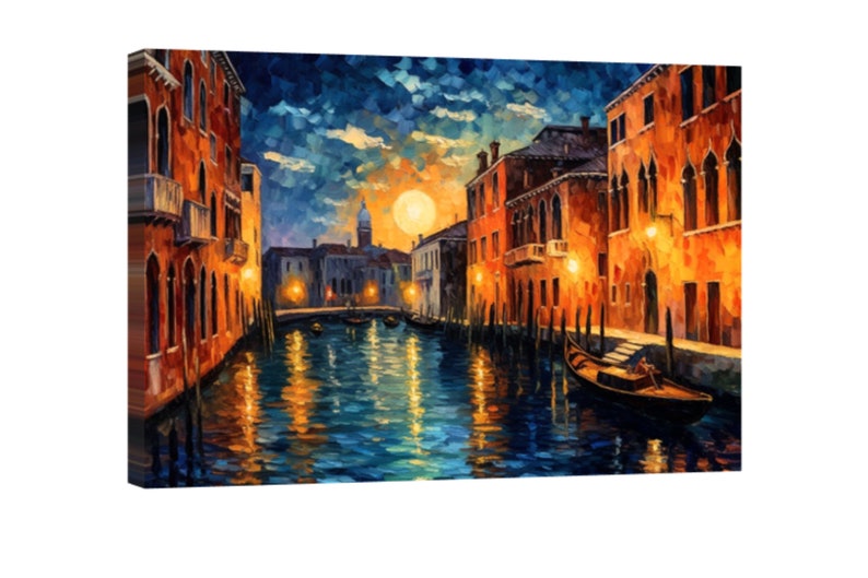 Venice Wall Art Original Canvas Print Gift Venice Canal in - Etsy