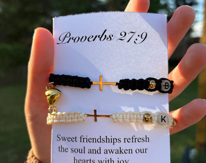 Matching Cross Couples Bracelets/magnetic Heart - Etsy Canada