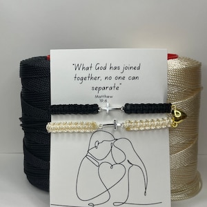 Matching Cross Couples Bracelets/magnetic Heart - Etsy