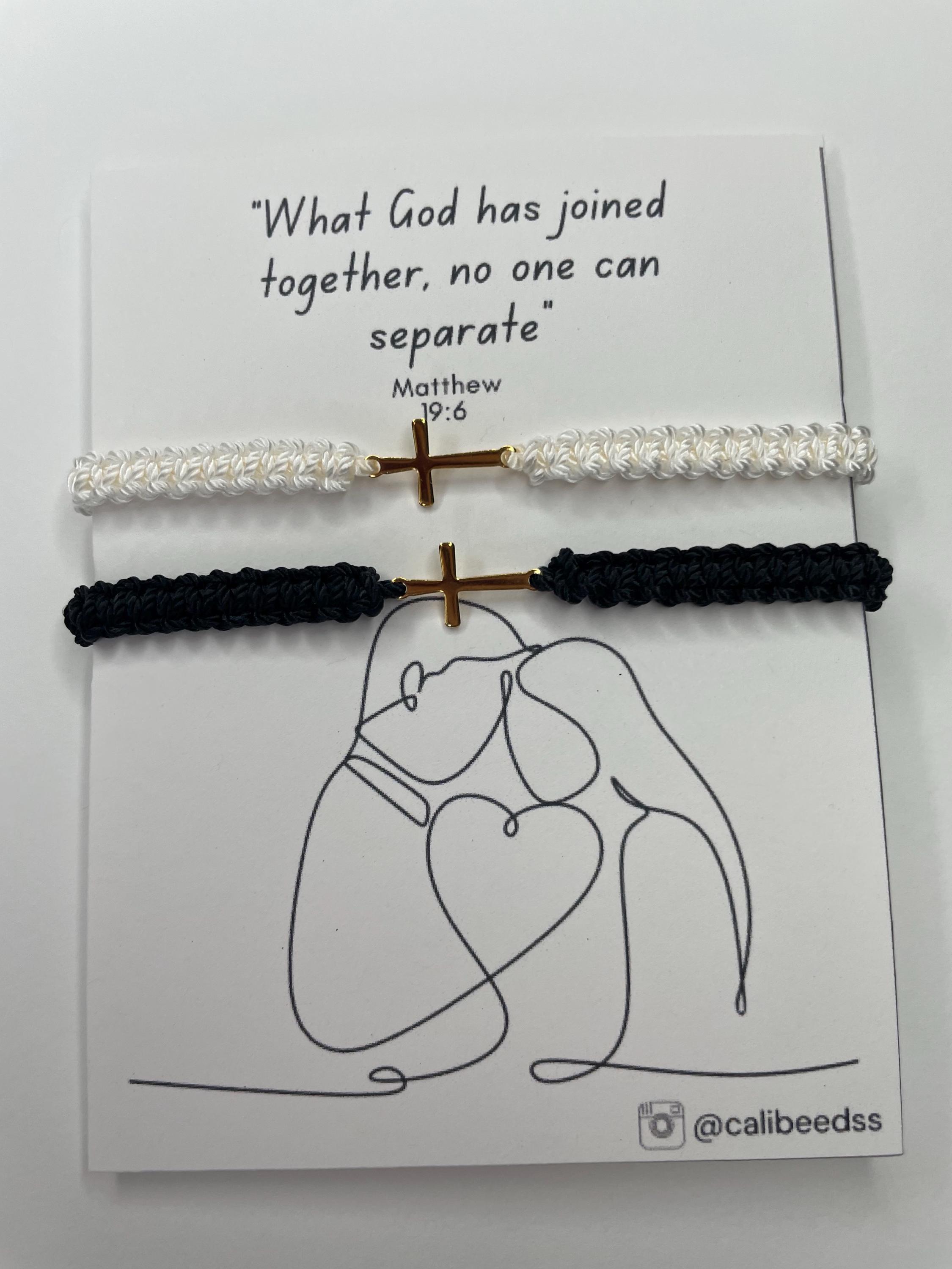 Matching Cross Couples Bracelets/magnetic Heart Gold Color Cross - Etsy
