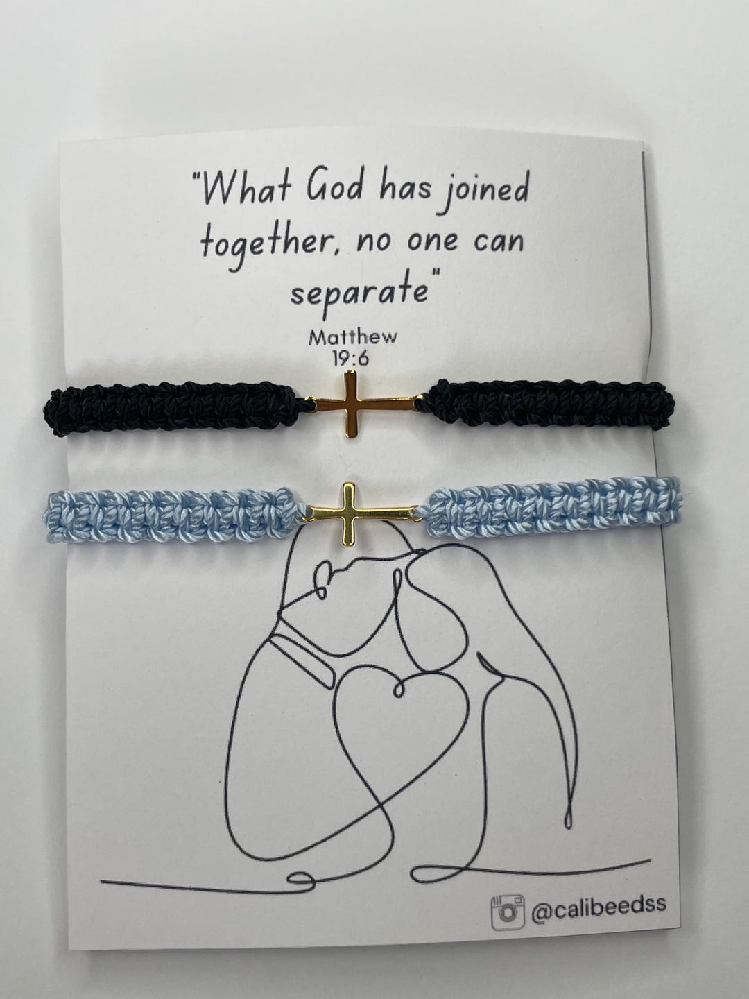 Matching Cross Couples Bracelets/magnetic Heart Gold Color Cross Blue ...