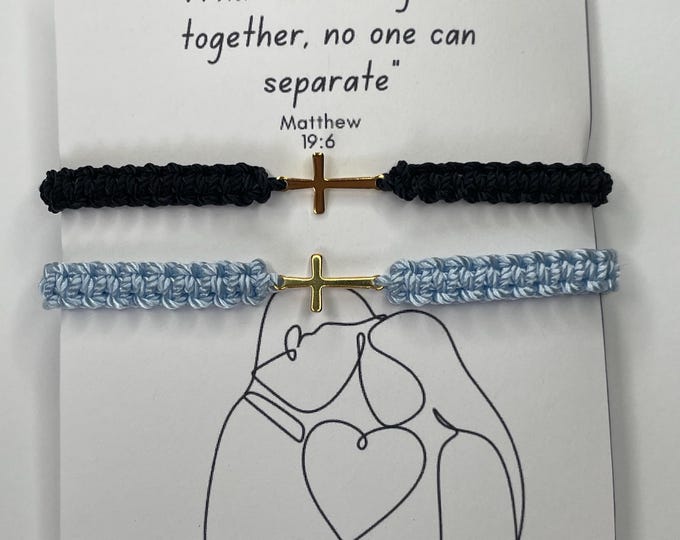 Matching Cross Couples Bracelets/magnetic Heart - Etsy Canada