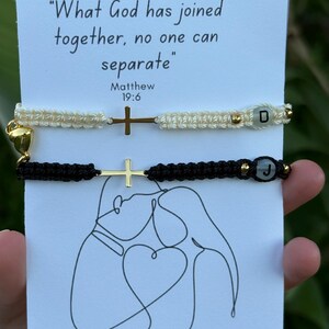Matching Cross Couples Bracelets/magnetic Heart - Etsy