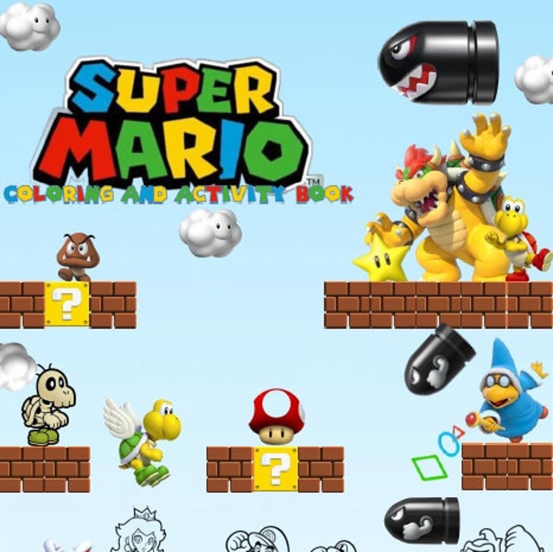 Super Mario Bros Coloring and Activity Book - Etsy